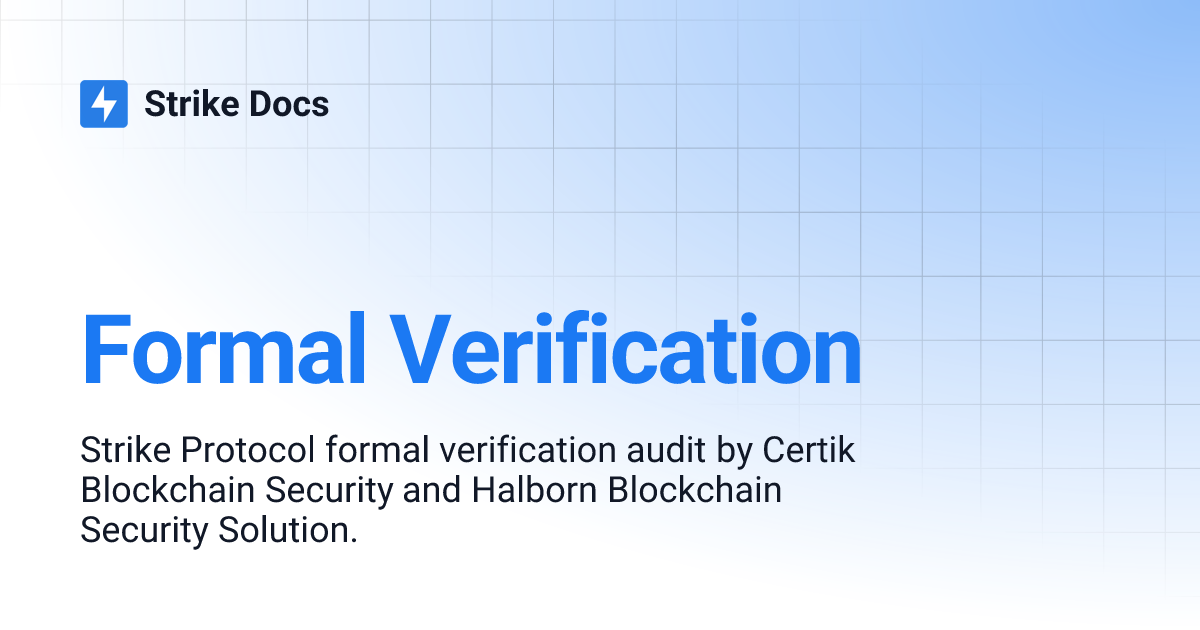 Formal Verification | Strike Docs